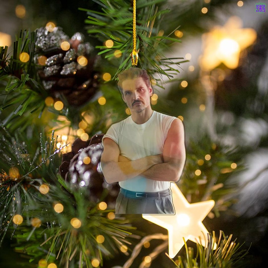 Pedro Pascal Acrylic Ornament, Funny Christmas Tree Decoration ...