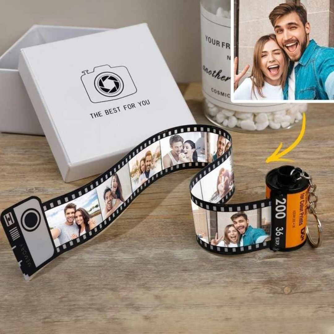Personalized Photo Film Roll Keychain, Custom Camera Keyring for ...