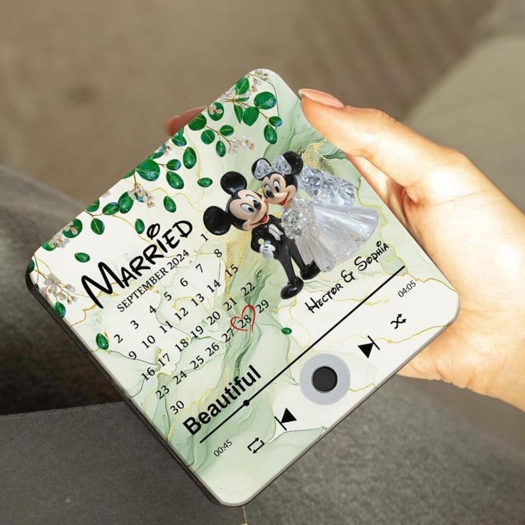 Personalized Mickey & Minnie Music Fridge Magnet, Bluetooth Song ...
