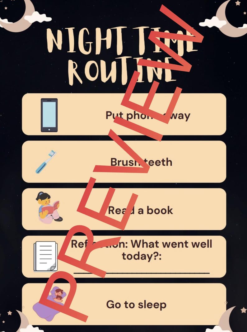 ADHD Morning and Evening Routine Chart | Printable Daily Schedule for ...