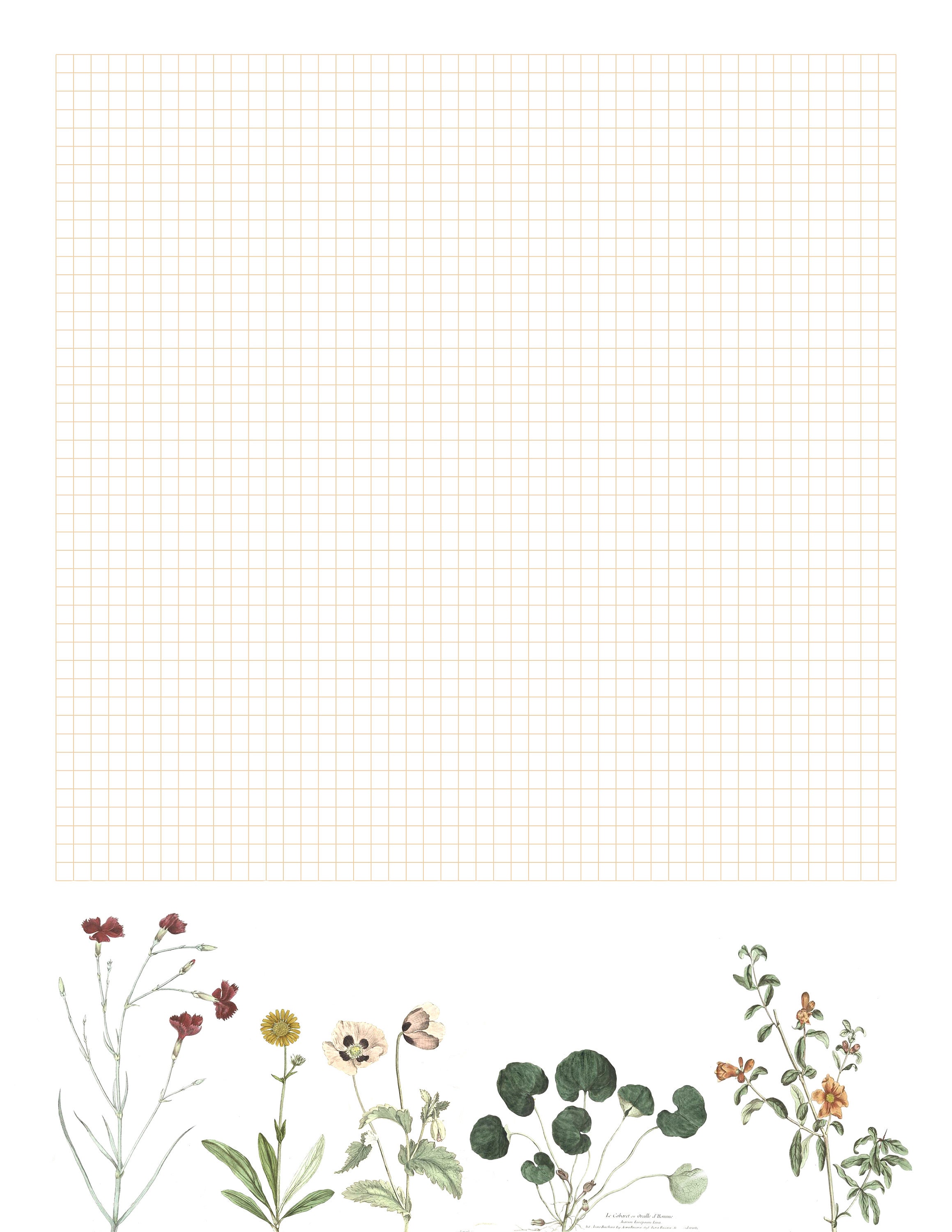 Vintage Flower Graph Paper Printable PDF Grid Paper - Etsy UK