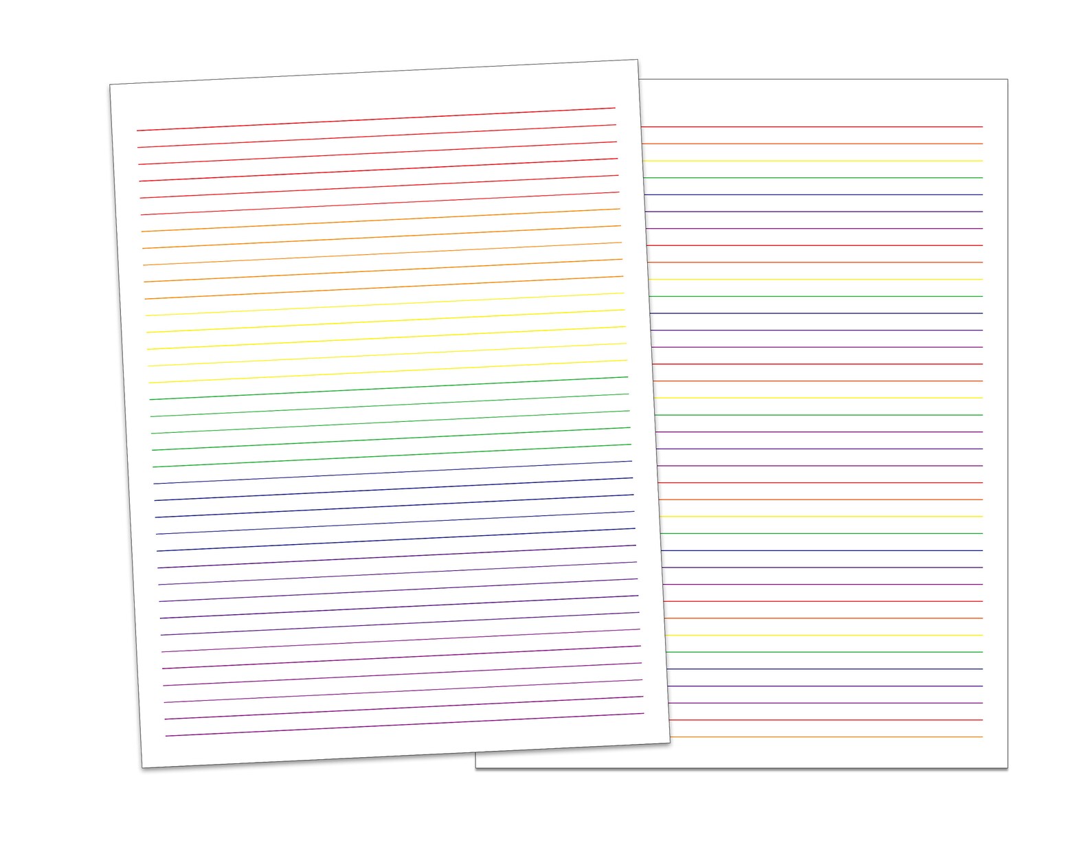 Rainbow Lined Paper Printable PDF - Etsy
