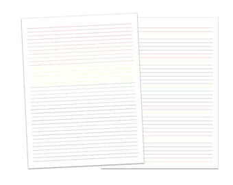 Rainbow Writing Paper, Lined Paper, Colourful Note Paper, Rainbow ...