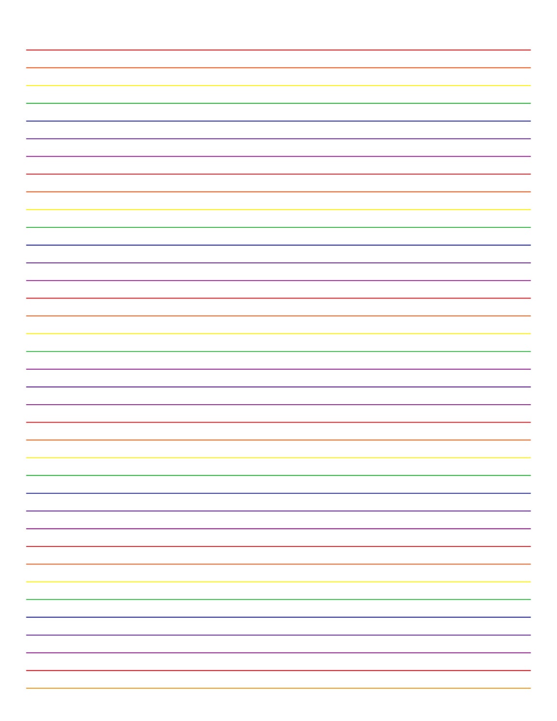 Rainbow Lined Paper Printable PDF - Etsy