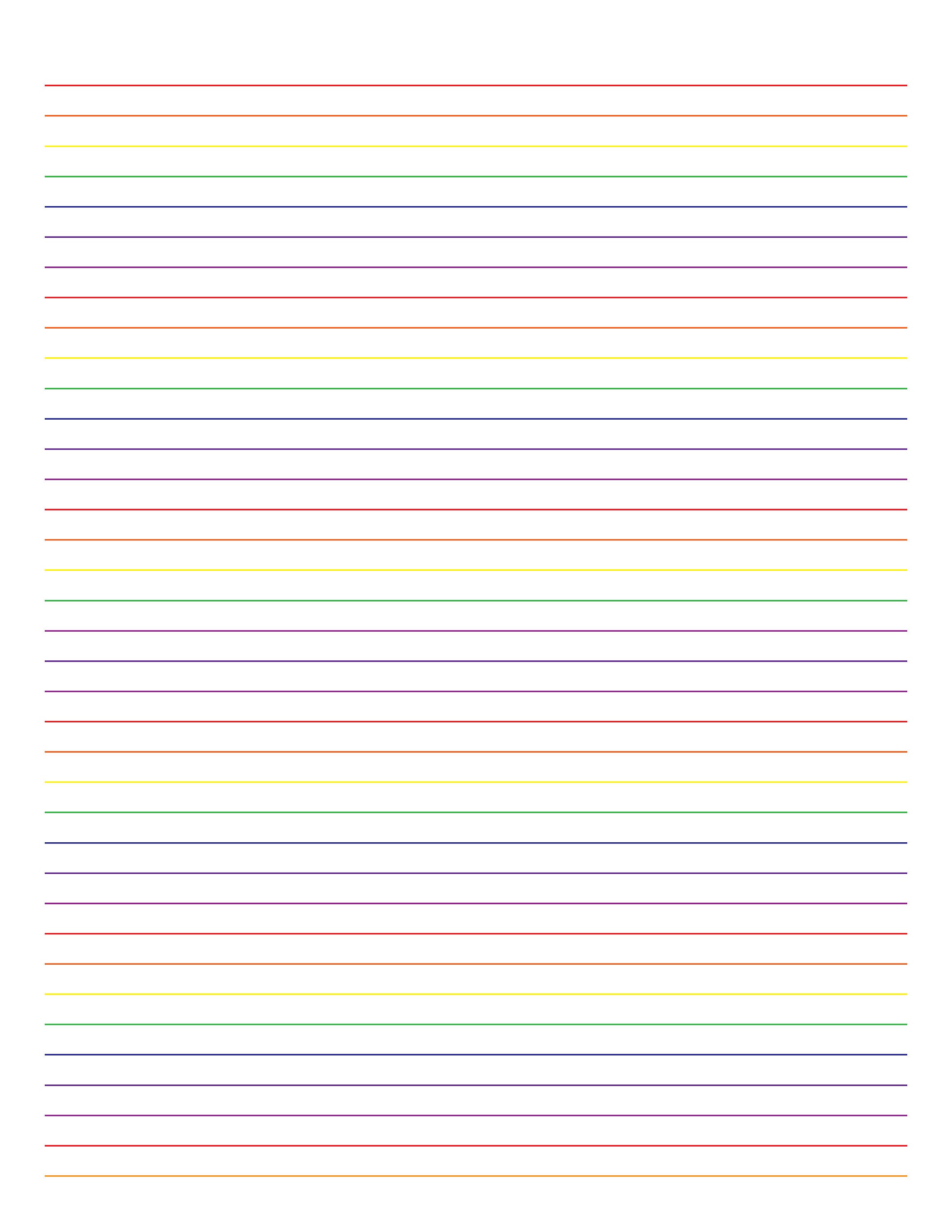Rainbow Lined Paper Printable PDF - Etsy