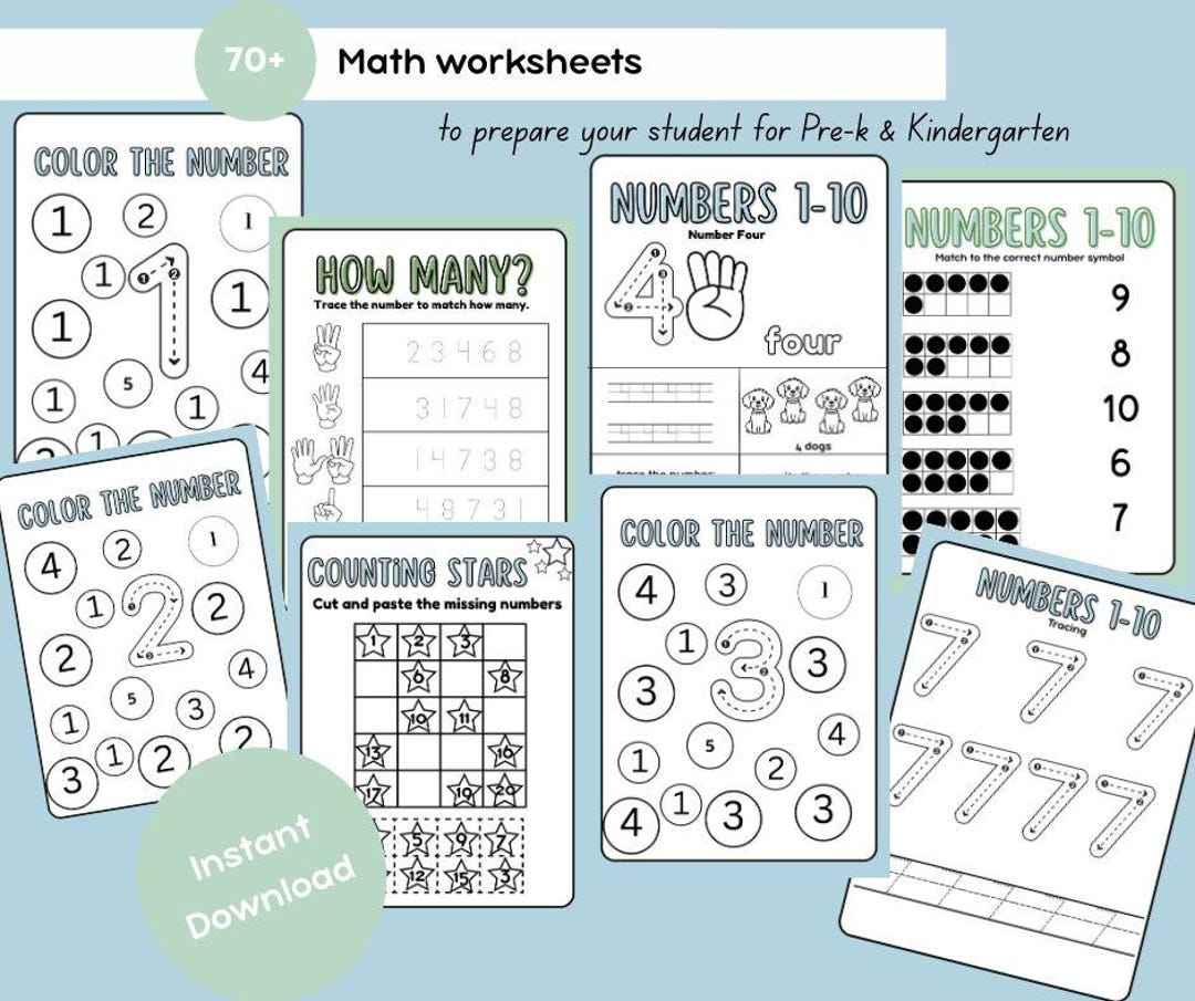Pre-k/kindergarten Math Worksheets: Early Learning Starter Pack ...