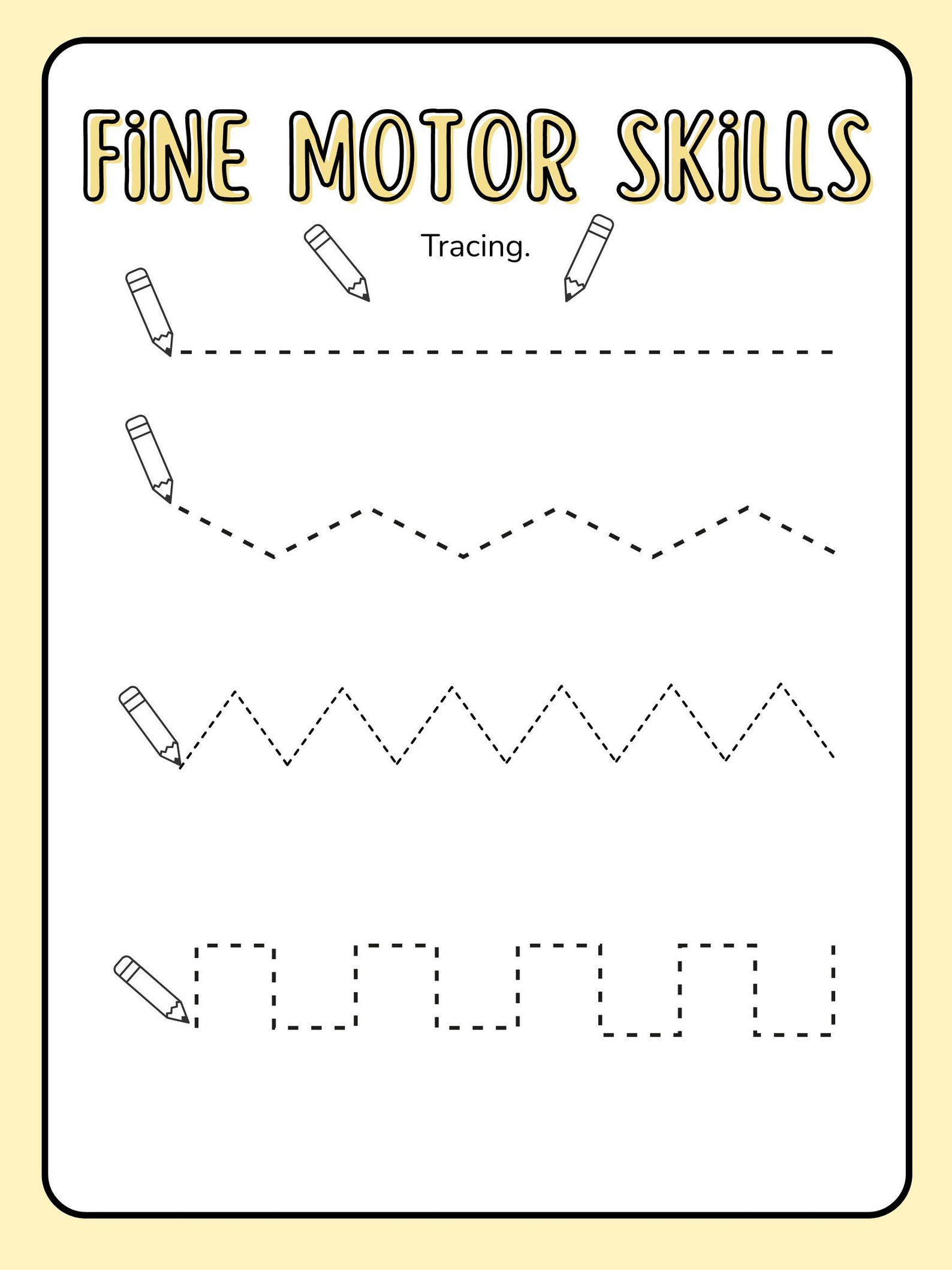 Prek Fine Motor Skills Practice, Tracing, Cutting (PDF & JPG) - Etsy