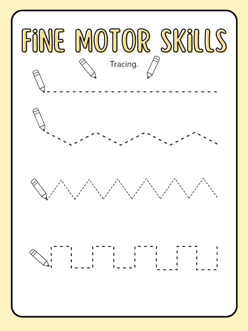 Prek Fine Motor Skills Practice, Tracing, Cutting (PDF & JPG) - Etsy