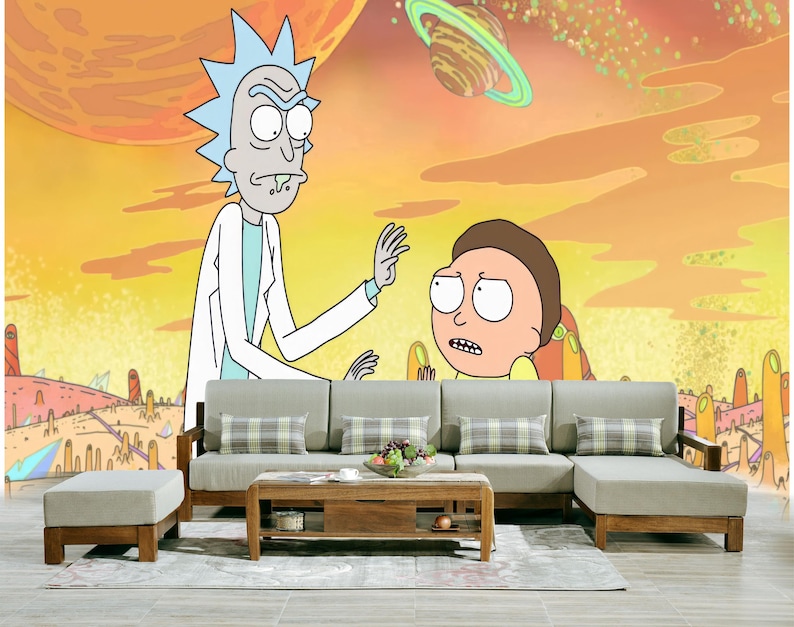 Rick and Morty Wallpaper, Animation Wall Decor, Science Fiction Comedy ...