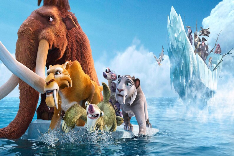 Ice Age Animals Wallpaper Mural - Custom Size Peel and Stick - Etsy