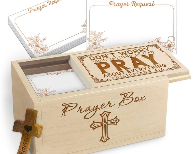 Prayer Box, Handmade Wooden Gift, Inspirational Encouragement Gift ...
