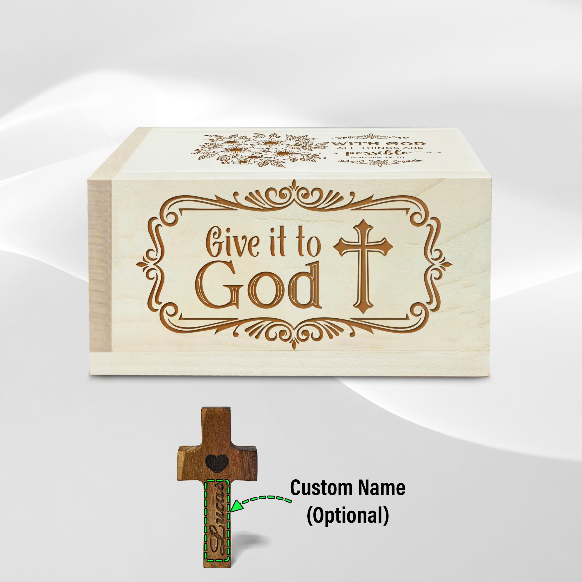 Personalized Prayer Box – Wooden Cross & 100 Prayer Cards, Christian ...