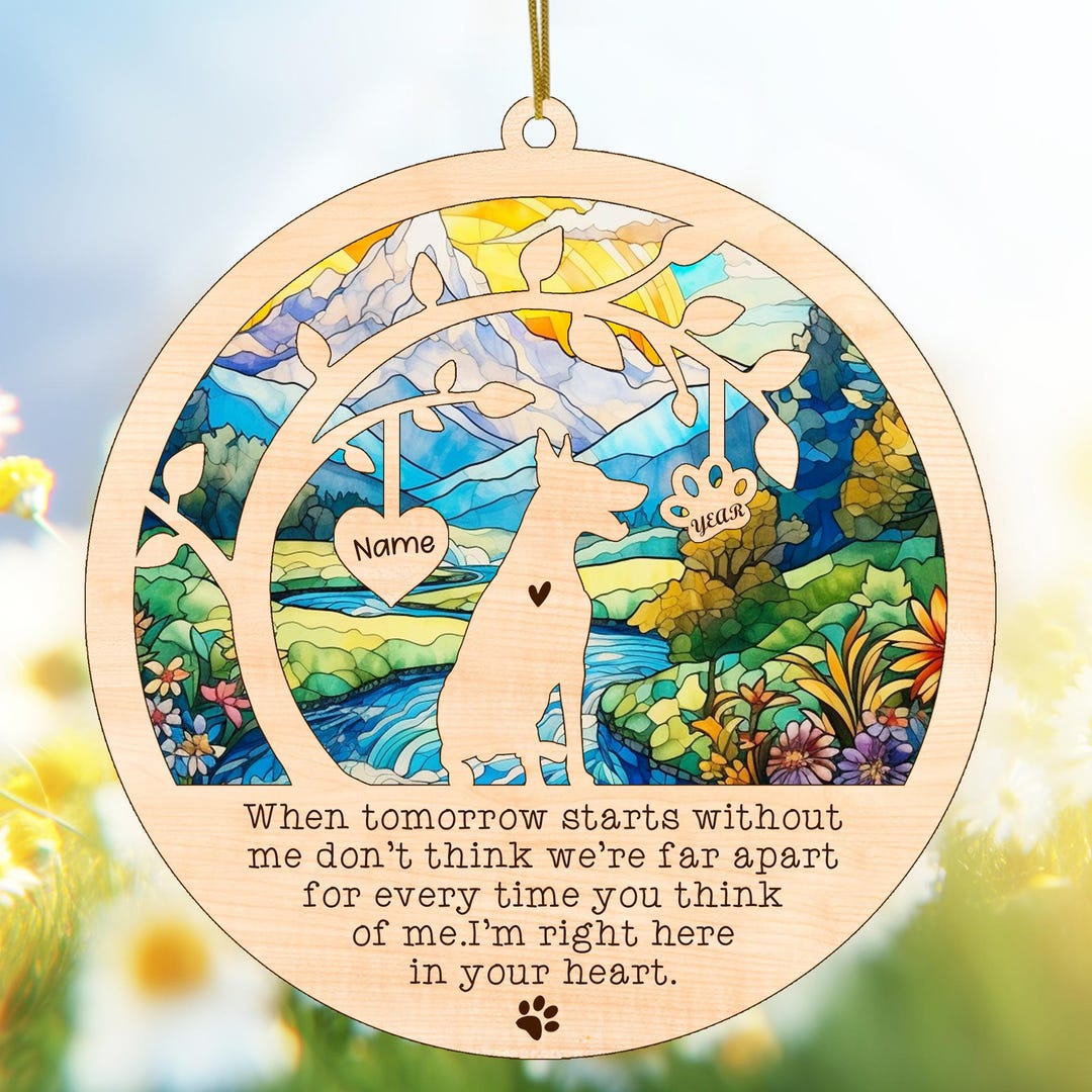 Personalized Doberman Memorial Suncatcher: Custom Engraved Pet Loss ...