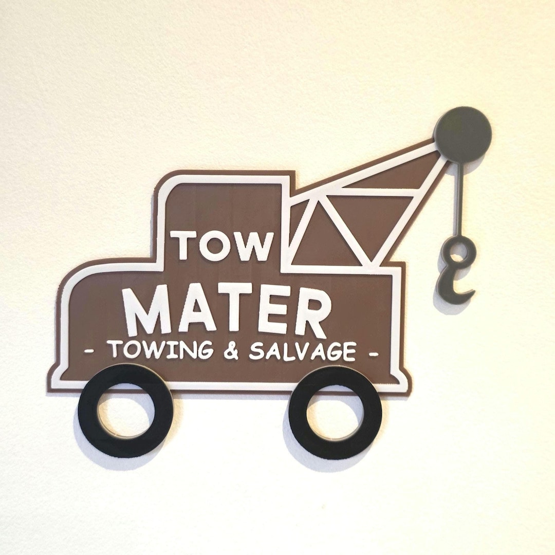Tow Mater Sign – 3D Printed Cars Wall Decor - Etsy