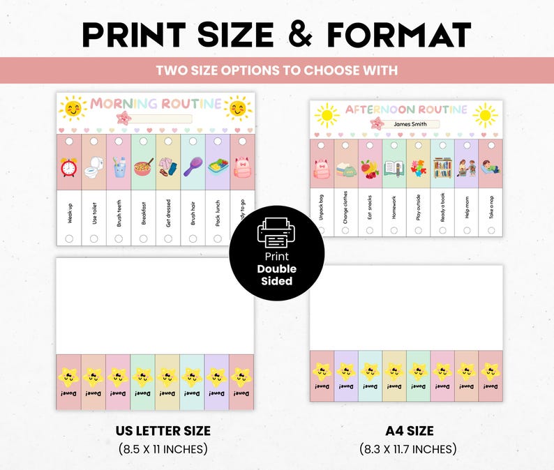 Druckbare Flip-Routine-Diagramm für Kinder, bearbeitbares Flip-Chart ...