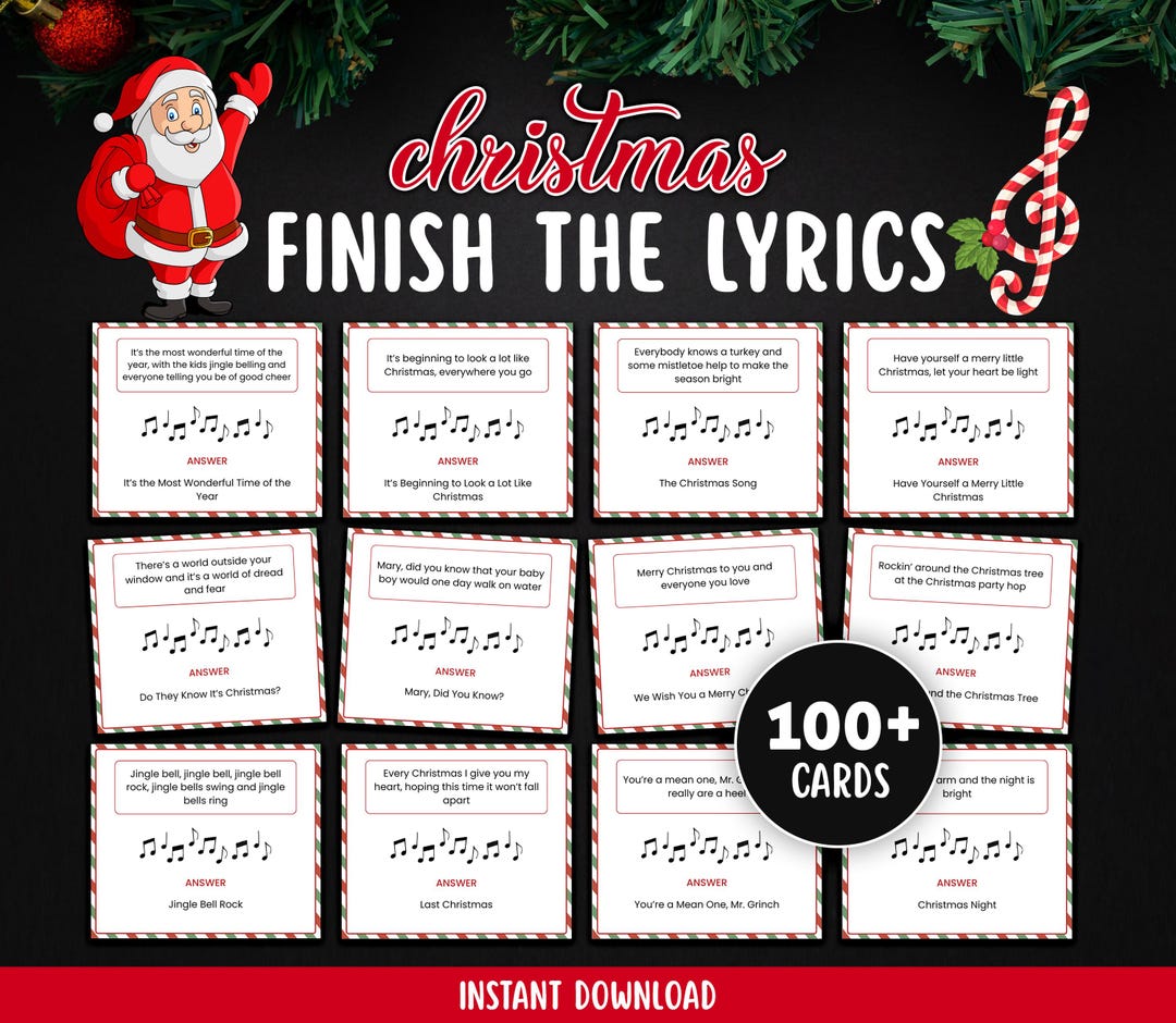 Christmas Finish the Lyrics Game, Christmas Song Trivia Quiz, Name the ...