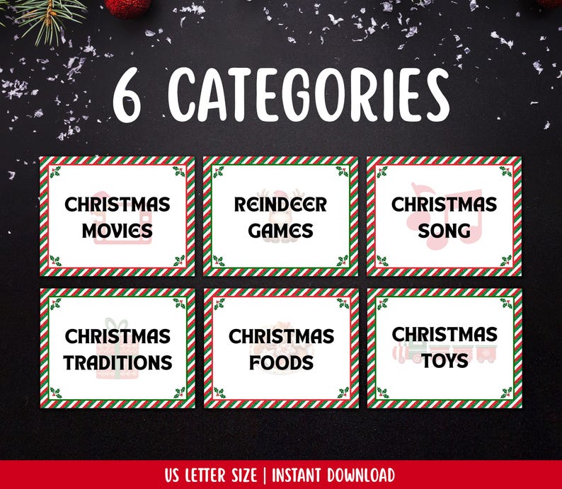 Christmas Jeopardy Game With Scoreboard, Fun Trivia Jeopardy Game ...