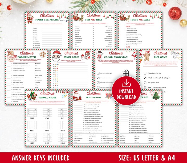 Christmas Game Bundle, Christmas Gift Exchange Games, Christmas ...