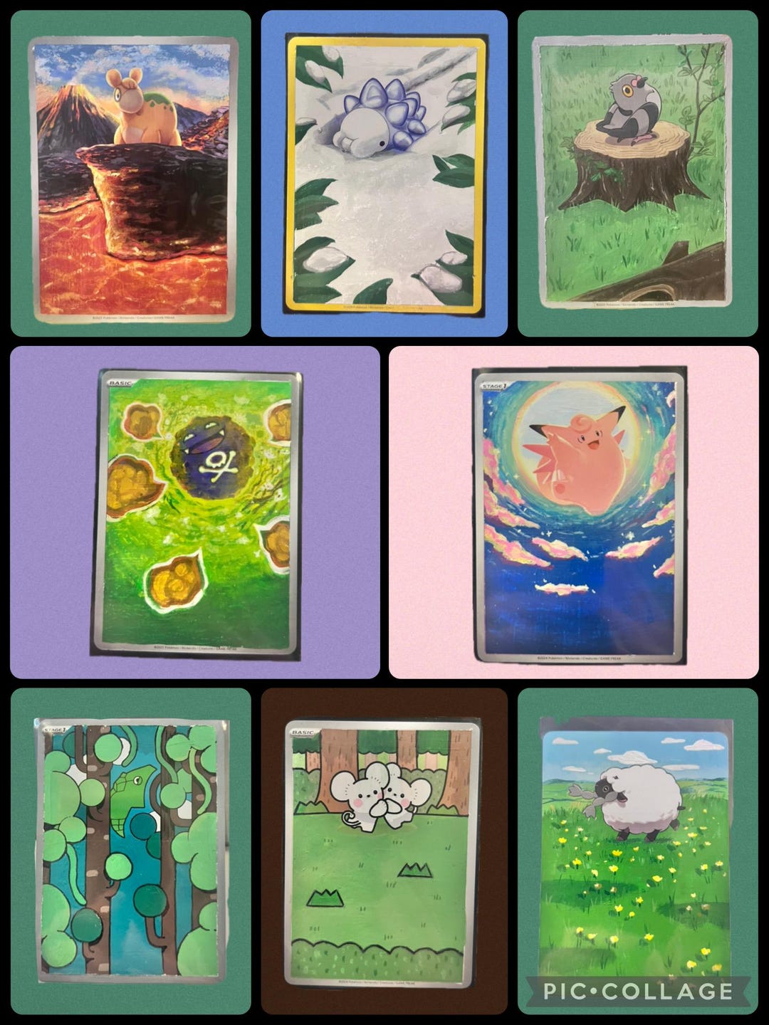 Hand-painted Pokemon Cards - Etsy
