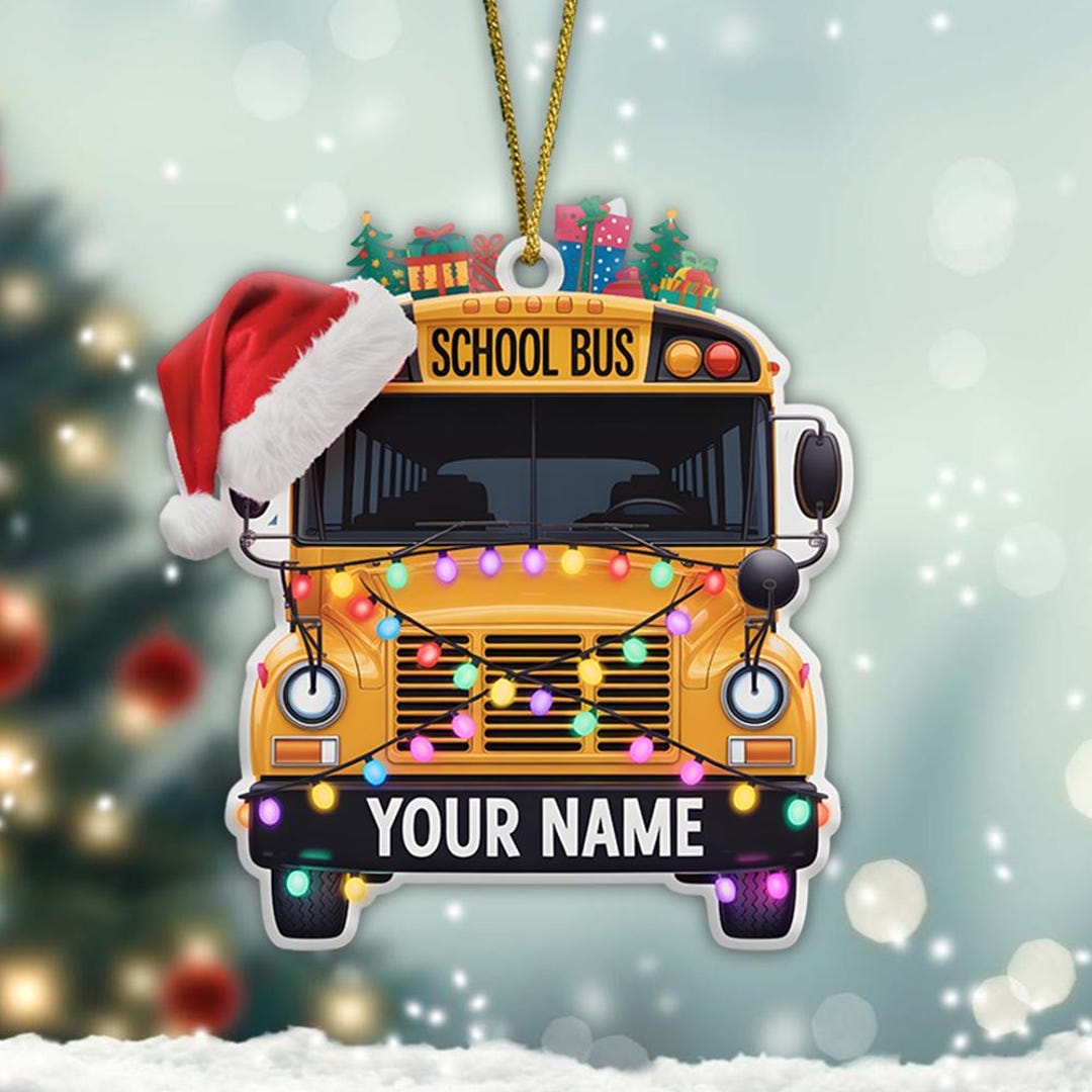 Personalized School Bus Driver Christmas Ornament 2025, Custom Yellow ...