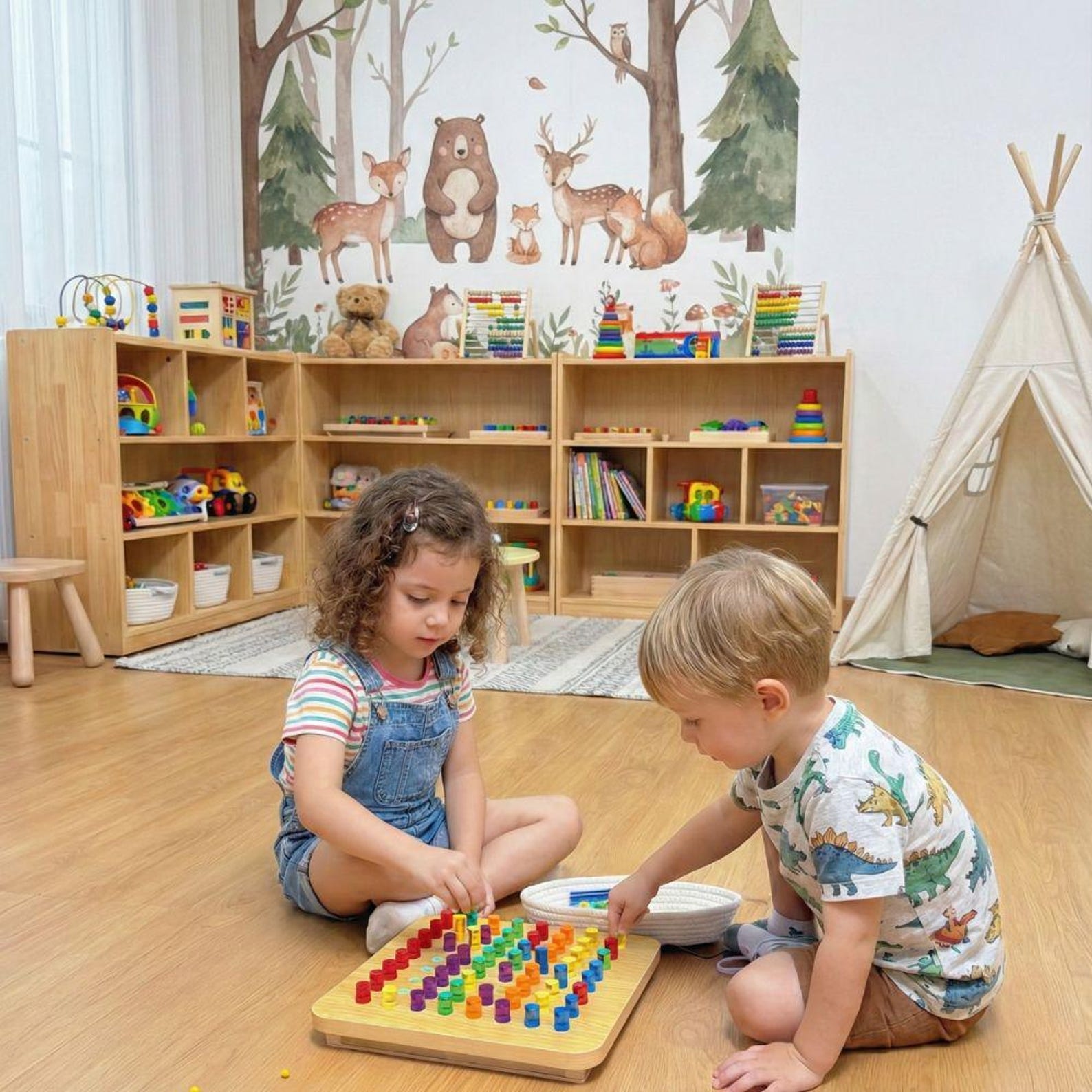 LED Peg Board Sensory Toy – Montessori Fine Motor Skills, Autism ...