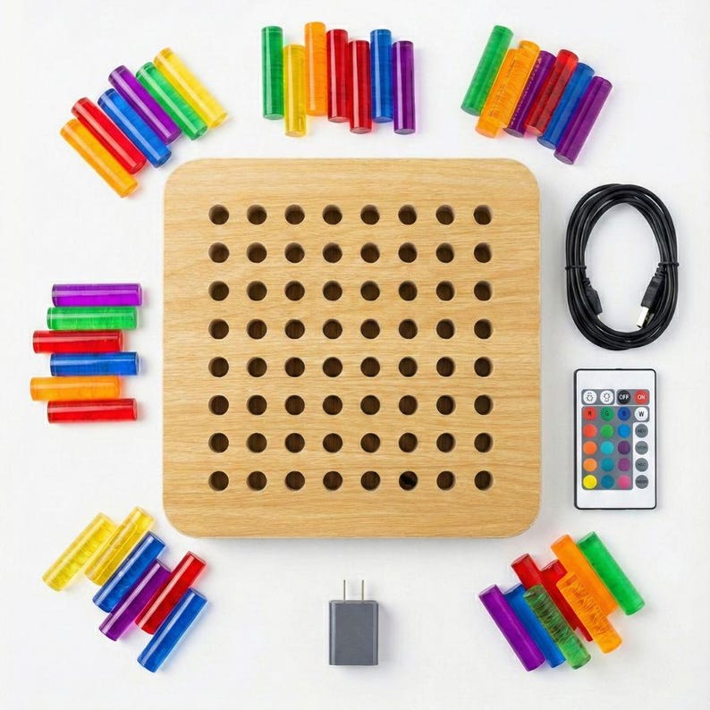 LED Peg Board Sensory Toy – Montessori Fine Motor Skills, Autism ...