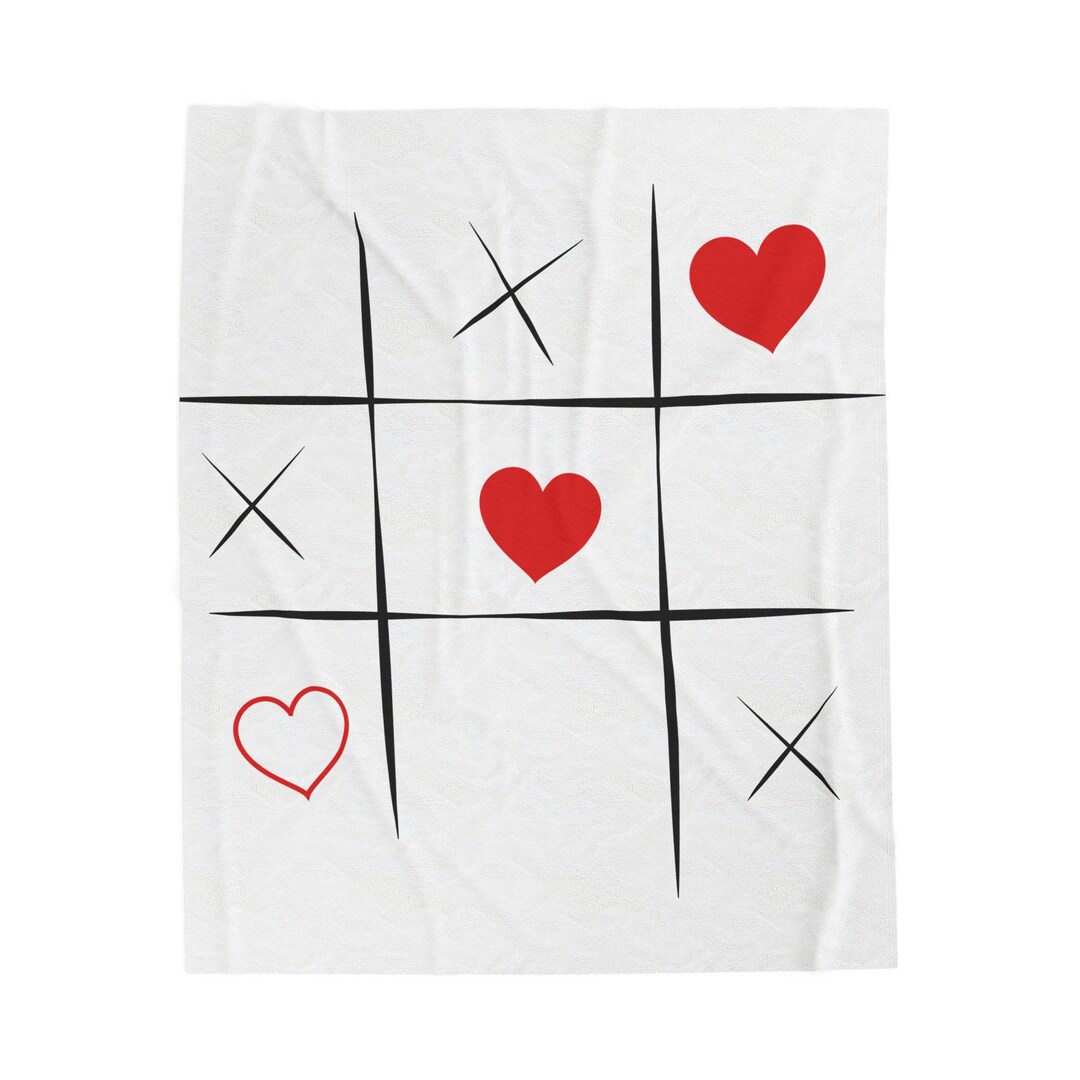 Cozy Love Tic-tac-toe Blanket | Soft Plush Throw for Couples, Romantic ...