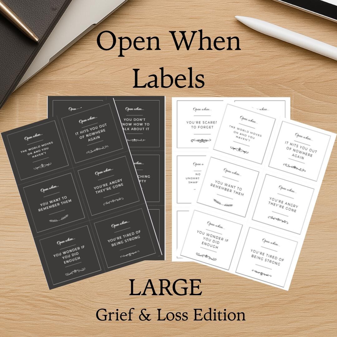 Grief and Loss – Open When Envelope Labels (large Set) | Printable ...