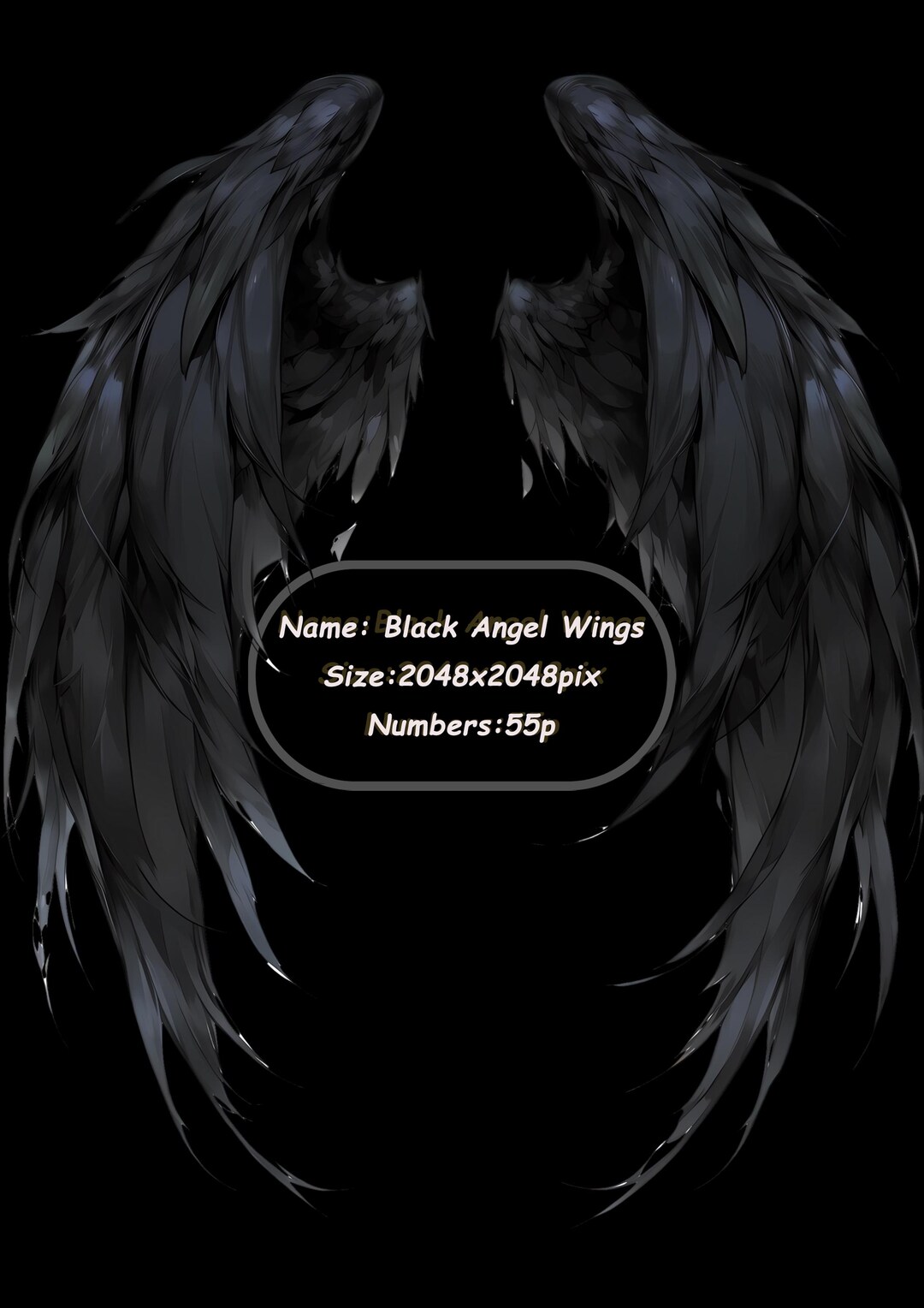 55black Angel Wings PNG, Dark Feather Overlay, Transparent Gothic ...