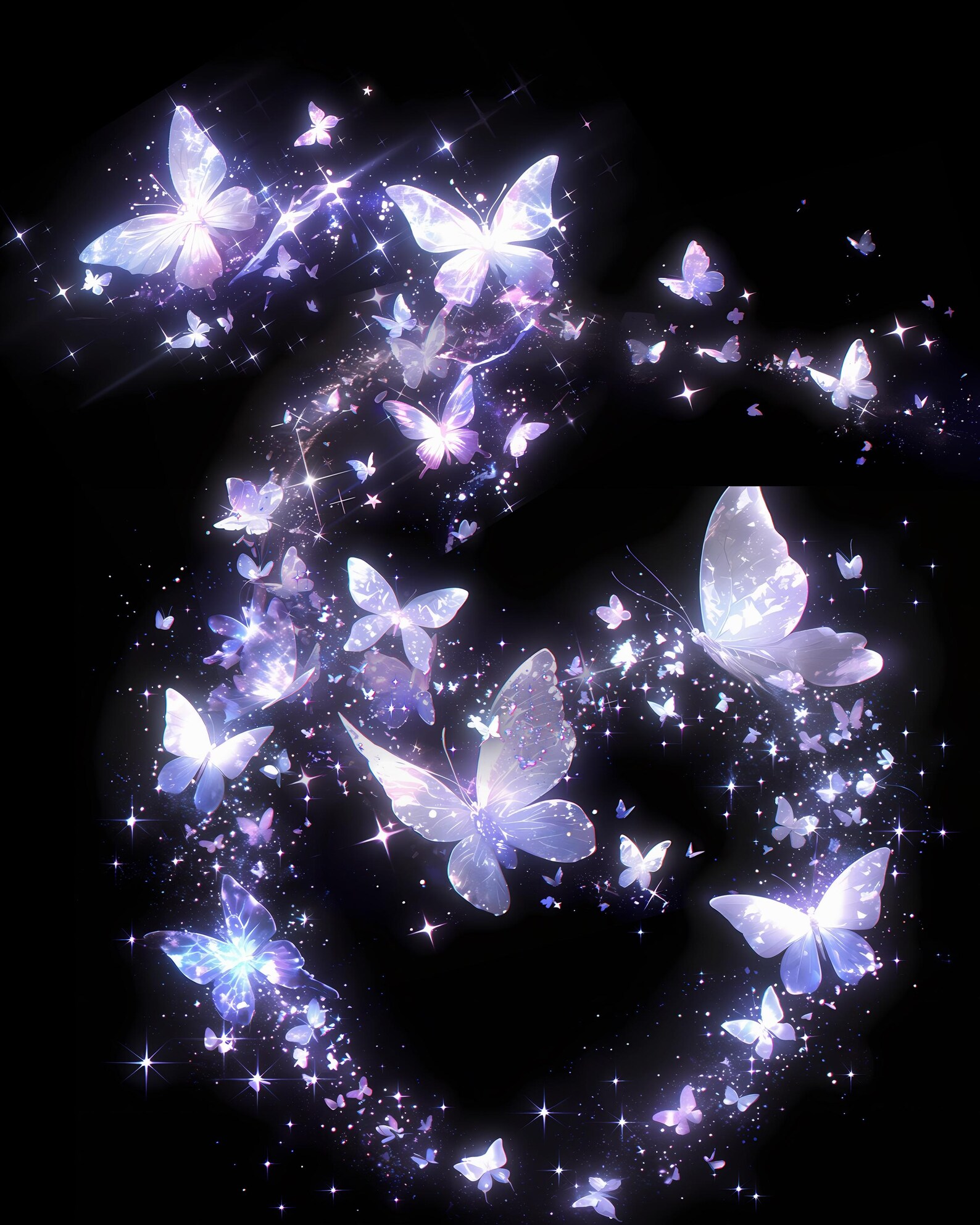 Glow Purple Butterfly Overlay: Fantasy Light Effects (PNG Digital ...