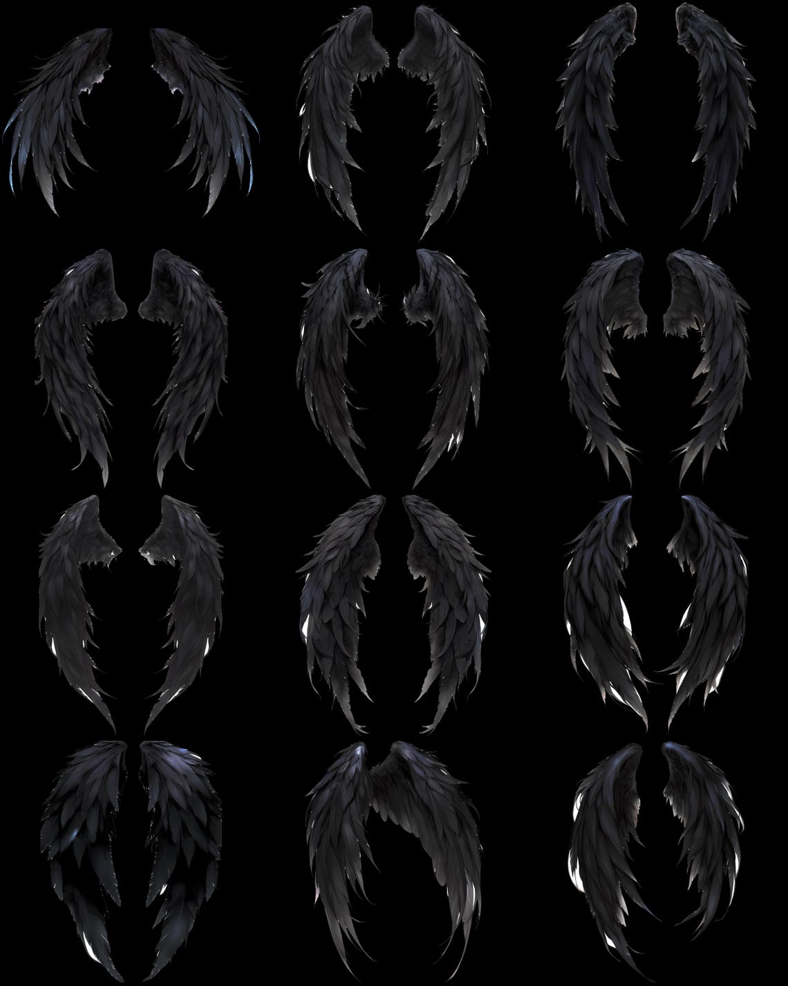 55black Angel Wings PNG, Dark Feather Overlay, Transparent Gothic ...