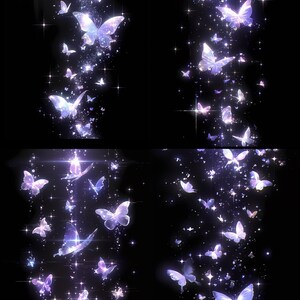Glow Purple Butterfly Overlay: Fantasy Light Effects (PNG Digital ...
