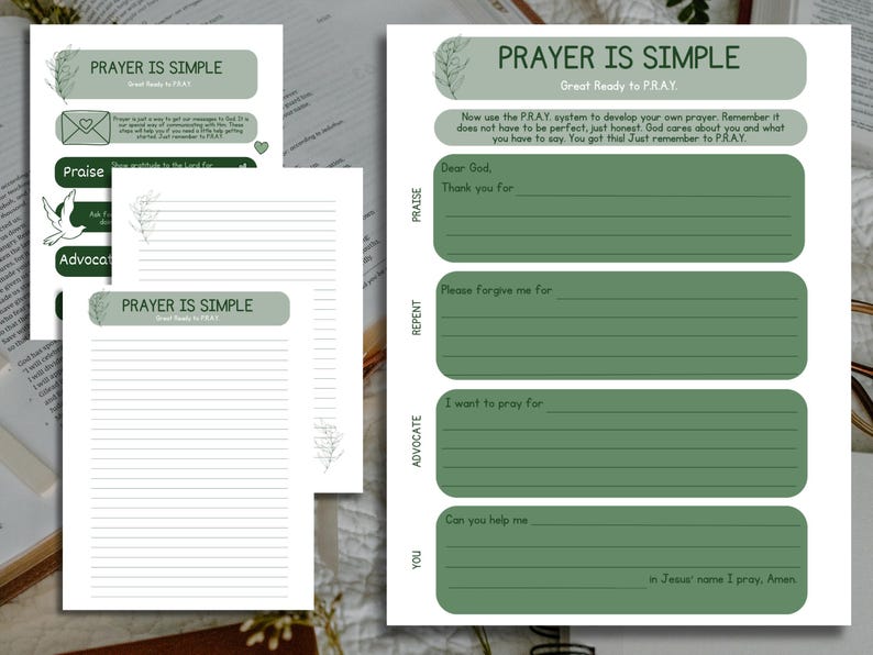 Simple Prayer Guide - Template - Etsy