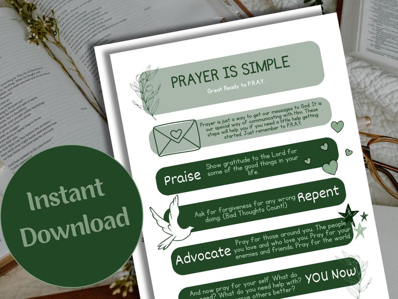 Simple Prayer Guide - Template - Etsy