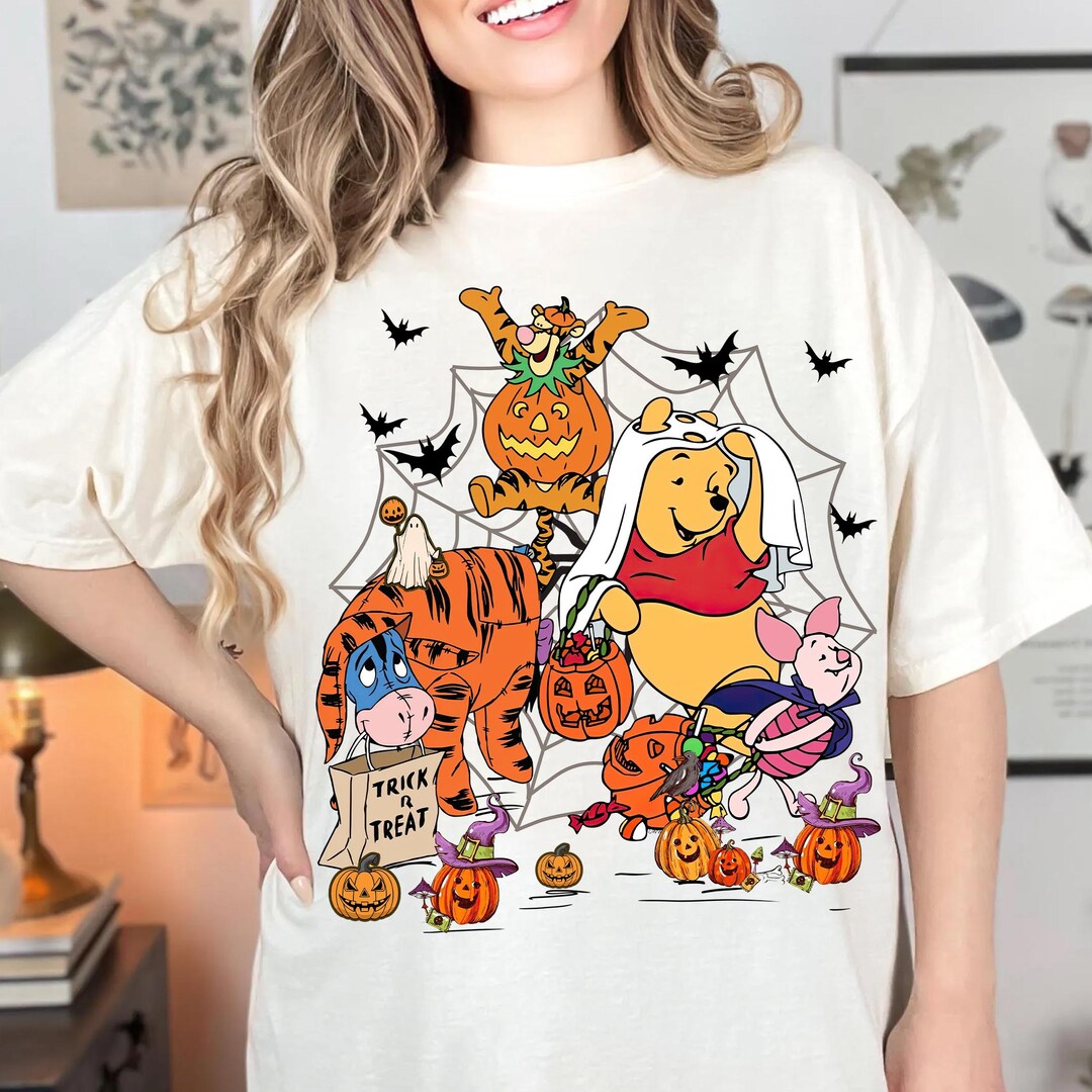 Retro Halloween Png, Spooky Ghost Png, Tigger Eeyore Piglet Trick or ...