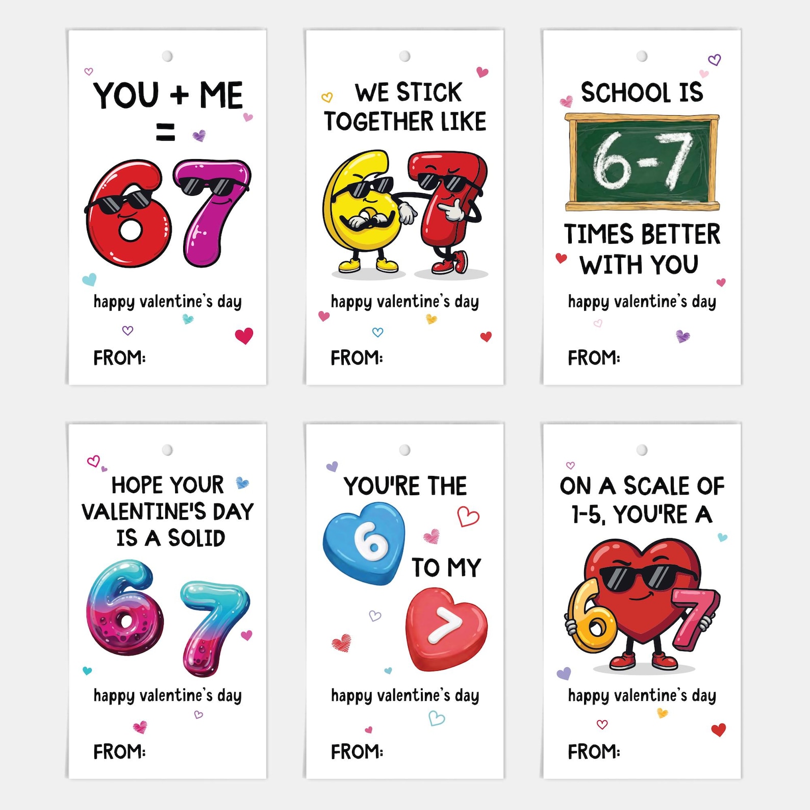 Funny Math Valentine Cards, Classroom Exchange Gift Tags - Etsy