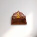 Wooden Wall Mounted Pooja Mandir | Compact Temple With Ganesh Backdrop ...