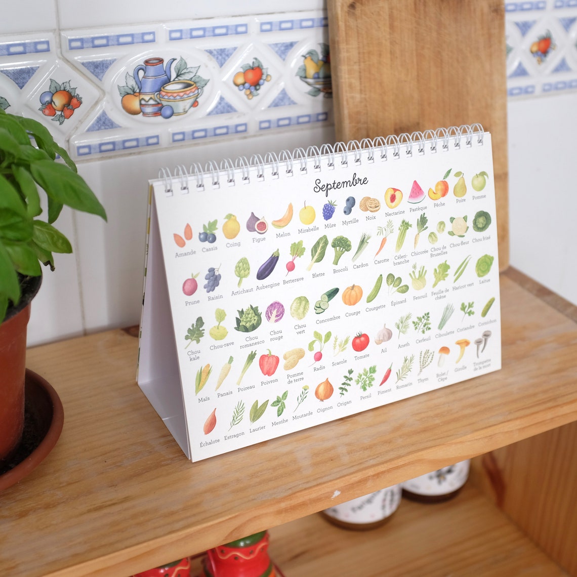 Vegetables Calendar Printable Kitchen Calendar Download - Etsy