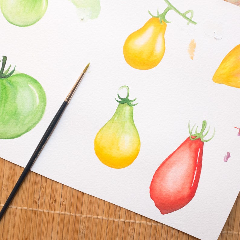 Set of 6 Kitchen Printables Digital Food Print Kitchen - Etsy