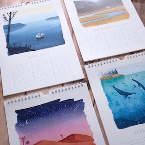 Wall Travel Calendar, Perpetual Calendar, Perpetual Birthday Calendar ...