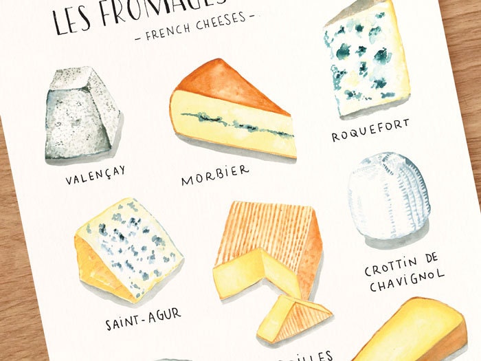 Color Art & Collectibles French Cheeses Fromage Provence Market Food ...