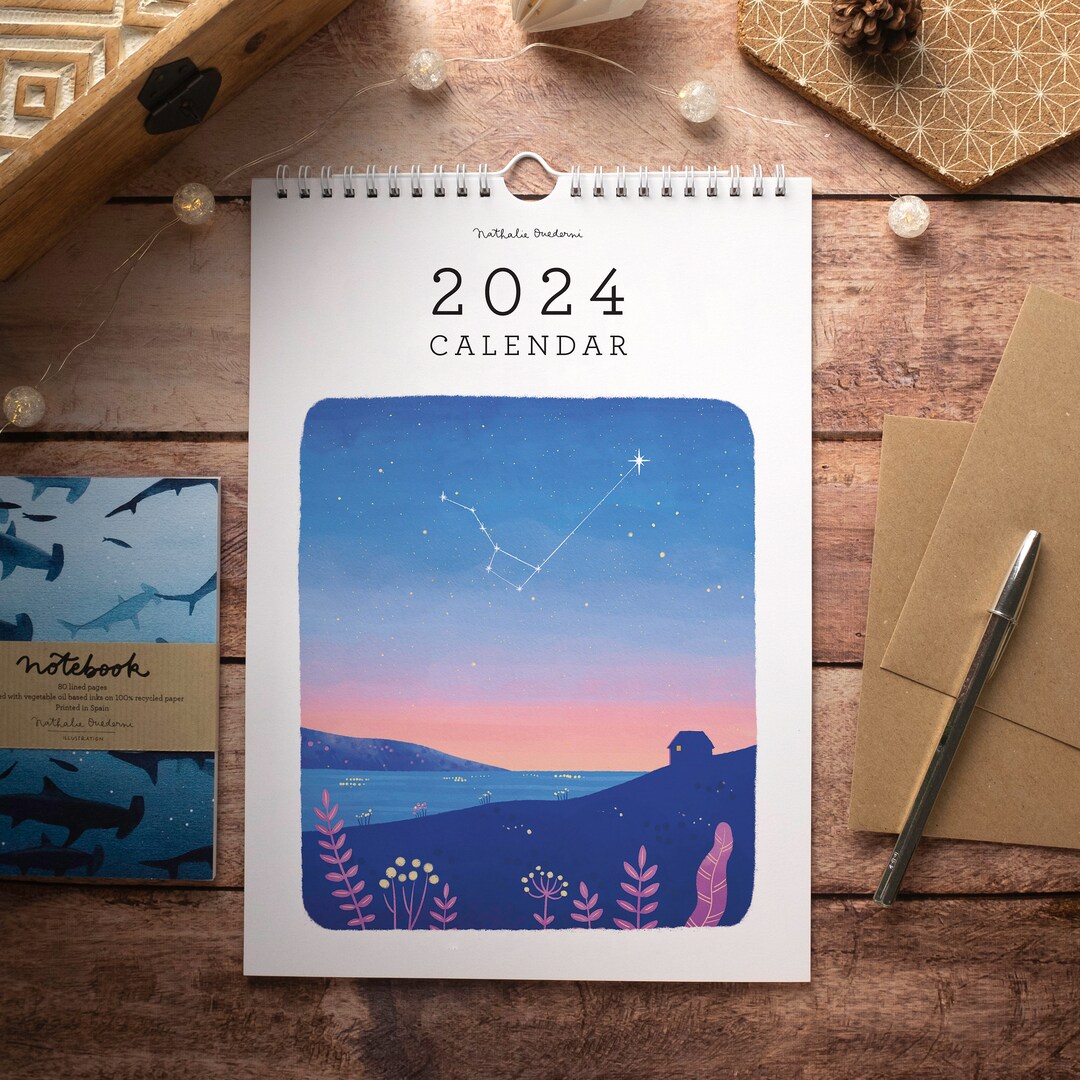 12 Months Calendar, 2024 Travel Calendar, Wall Calendar, Calendar, Gift ...