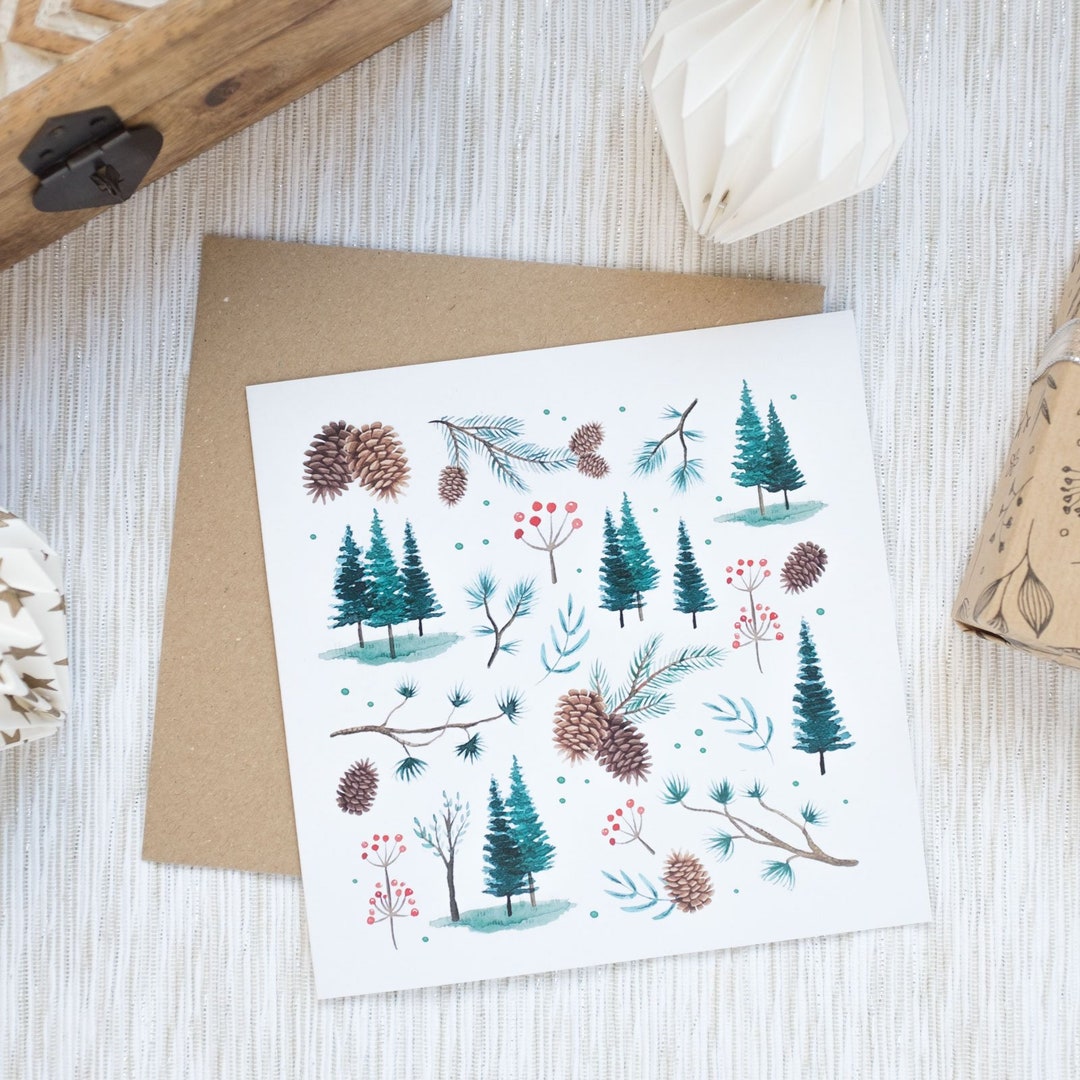 Winter Holiday Card Happy Holidays Winter Holiday Greeting - Etsy