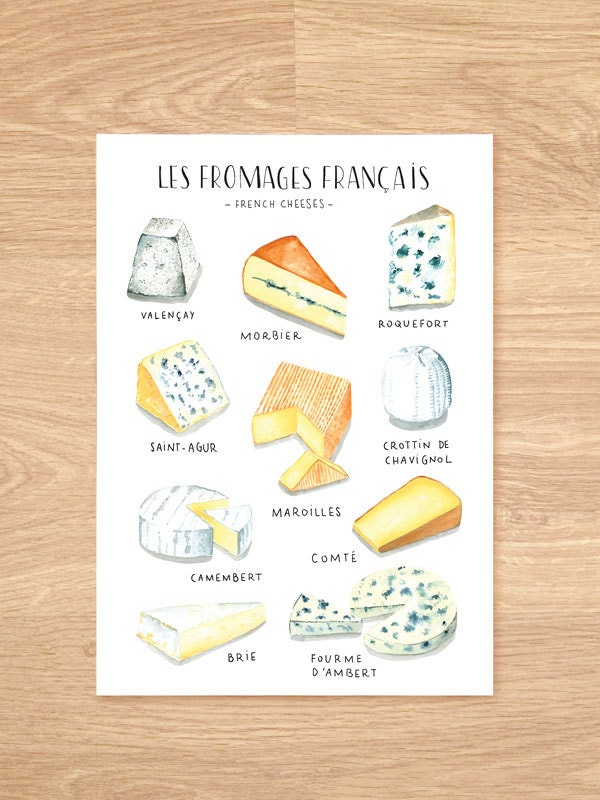 Color Art & Collectibles French Cheeses Fromage Provence Market Food ...