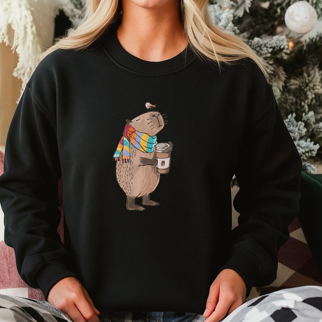Cozy Coffeebara PNG | Capybara PNG | Coffee Animal Pun Art | Women ...