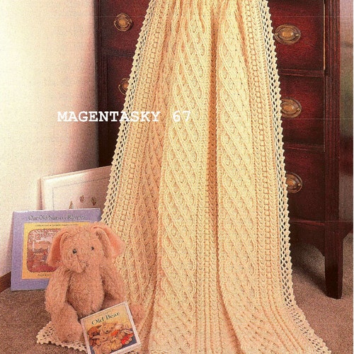 CROCHET Aran Style Afghan Blanket Crochet Throw Crochet - Etsy