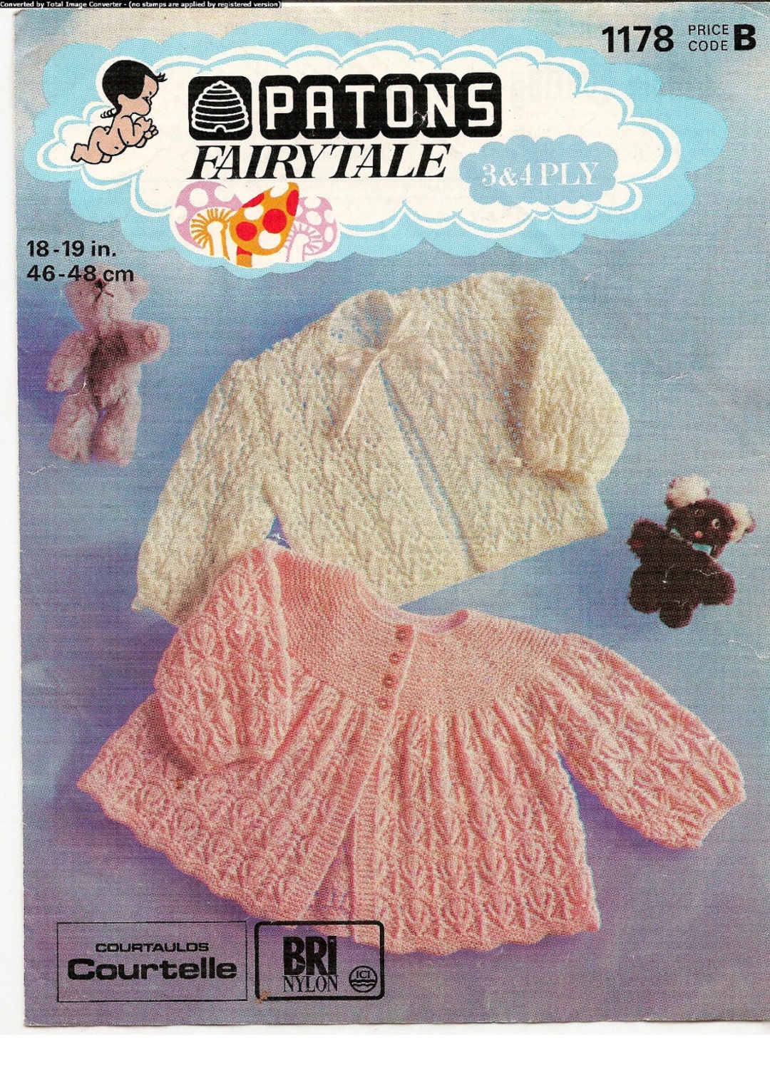Vintage Knitting Pattern Baby Cardigan Matinee Coat Newborn Patons PDF ...