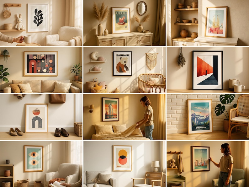 100 Frame Mockup Bundle PSD: Boho Style Interior Wall Art Display - Etsy
