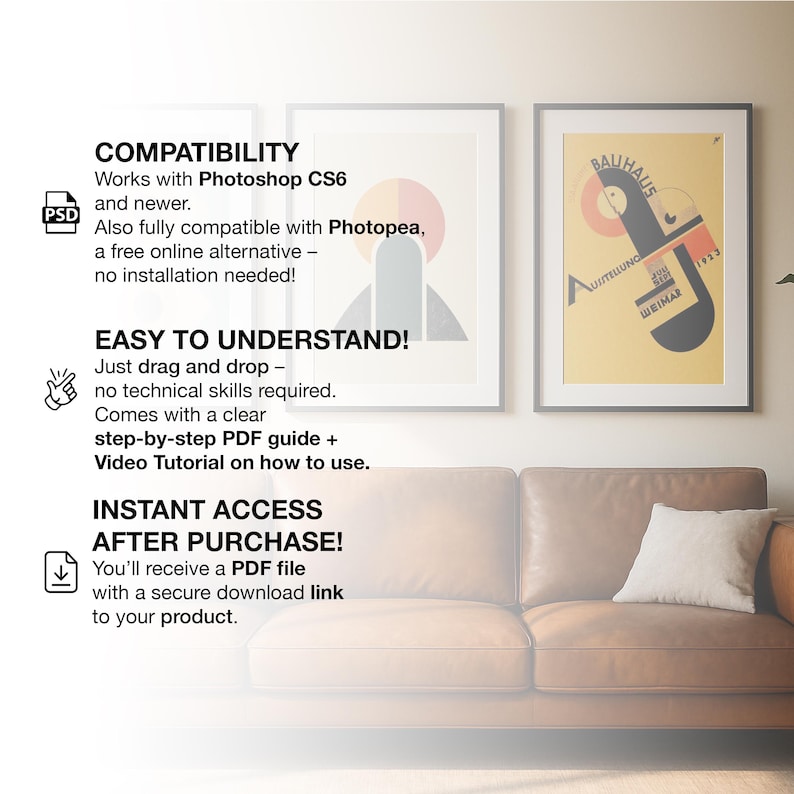 Three Frame Mockup PSD Bundle Set of 3 Posters Triple Image Wall Art ...
