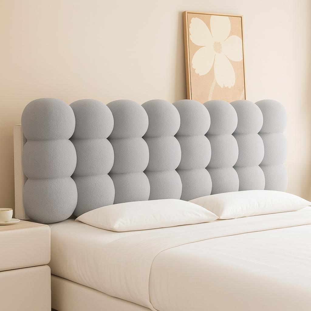 Plush Bouclé Upholstered Headboard – Modern Padded Bed Backrest With ...